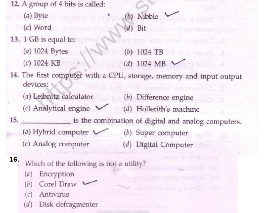 CBSE Class 9 Computer Science Computer Hardware Worksheet